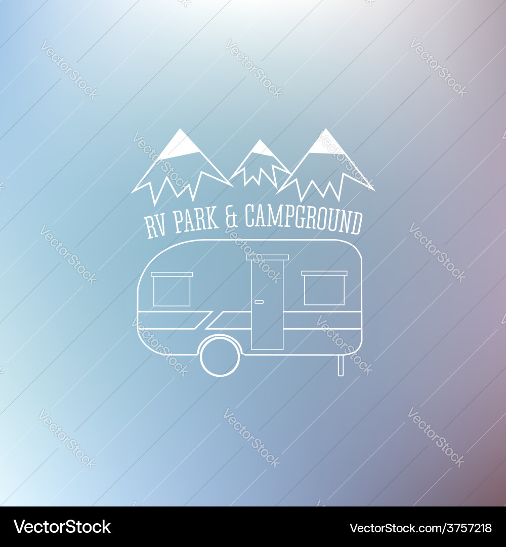 Rv and caravan park template on nice blue Vector Image