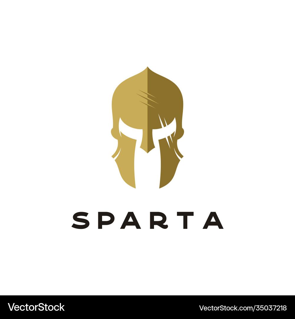 Spartan sparta logo helmet design Royalty Free Vector Image