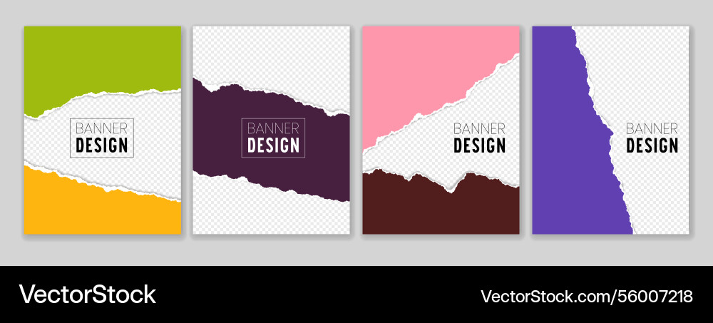 Torn paper posters social media post template Vector Image