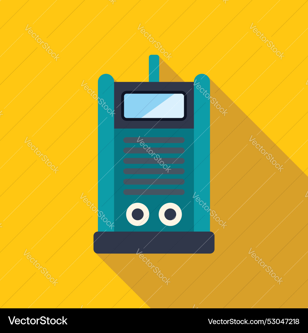 Walkie talkie with antenna showing display screen Vector Image