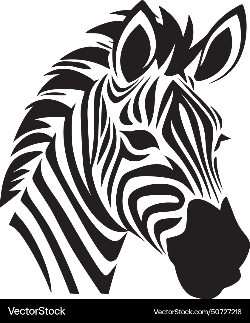 Zebra - black and white isolated icon Royalty Free Vector