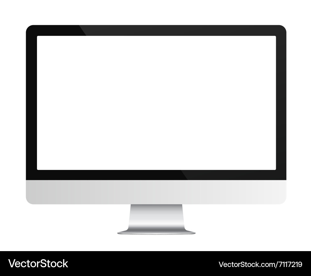Computer display with blank white screen isolated Vector Image