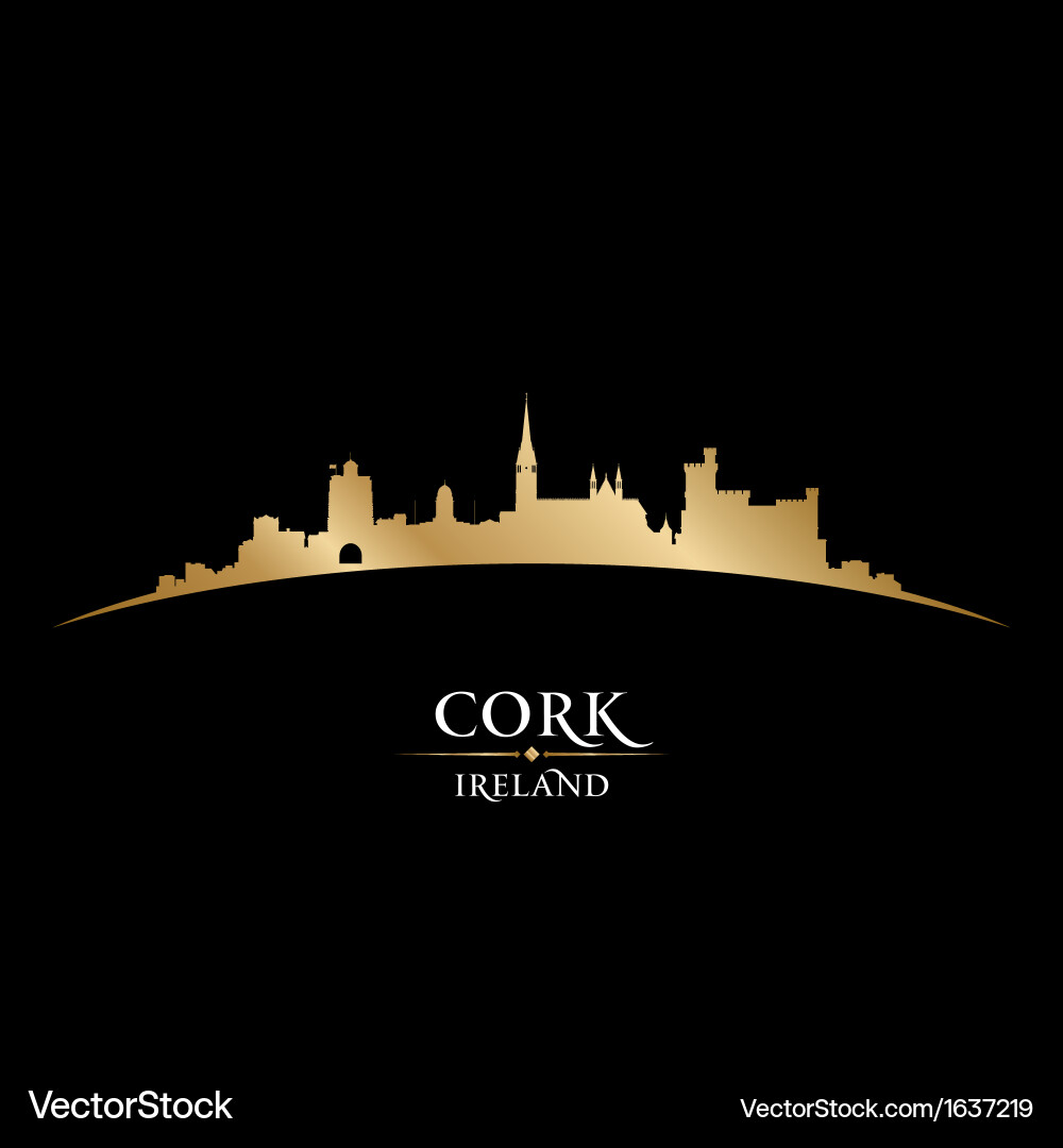 Cork ireland city skyline silhouette Royalty Free Vector