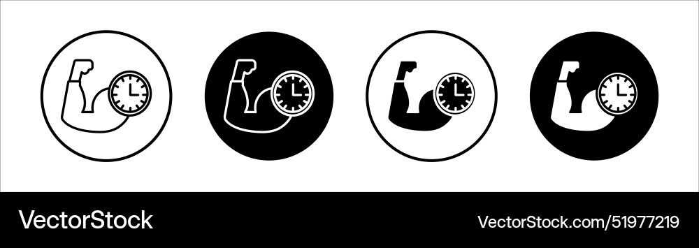 Effort flat line icon set effort thin line Vector Image