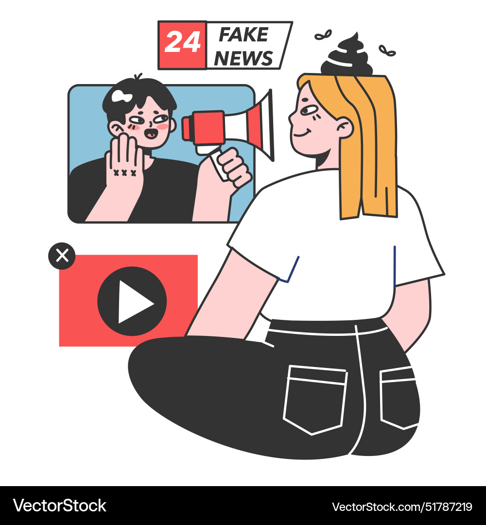 Fake news manipulation and control over people Vector Image