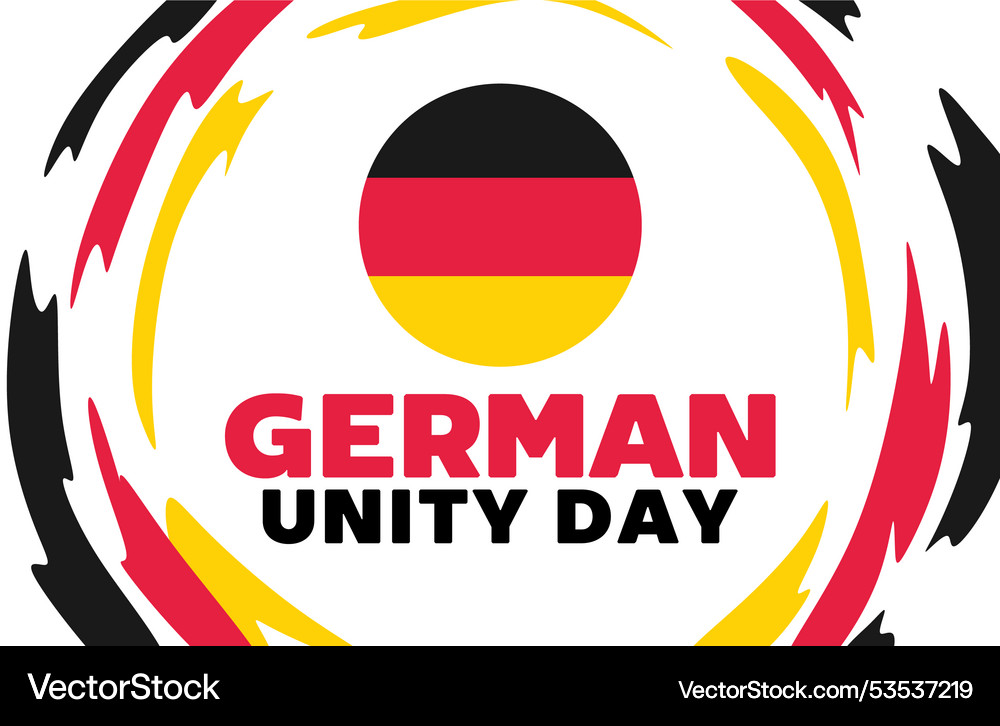 Happy german unity day with flag Royalty Free Vector Image