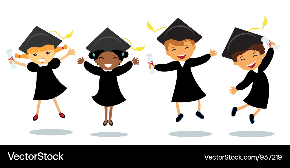 Happy graduates Royalty Free Vector Image - VectorStock