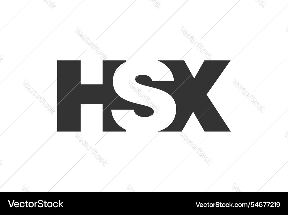 Hsx logo design initial letter h s x bold font Vector Image