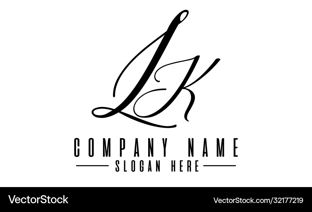 LK Initial Logo Royalty Free Vector Image - VectorStock