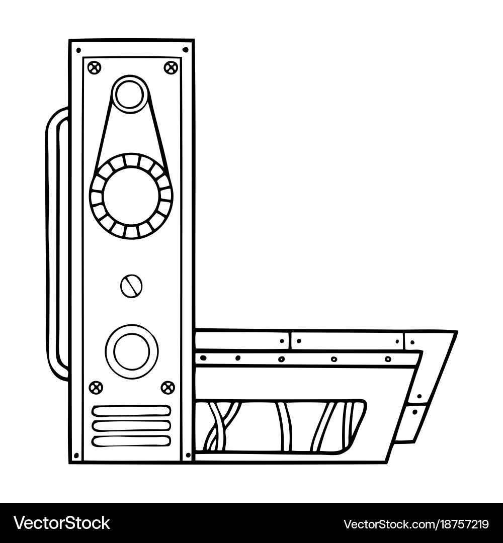 Mechanical letter l engraving Royalty Free Vector Image