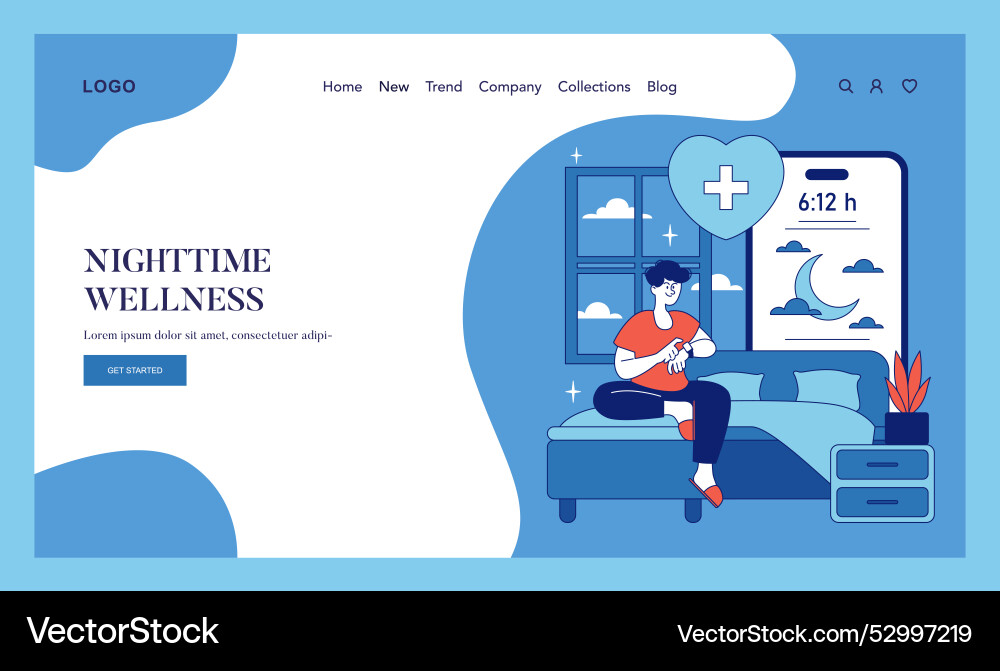 Nighttime wellness flat Royalty Free Vector Image