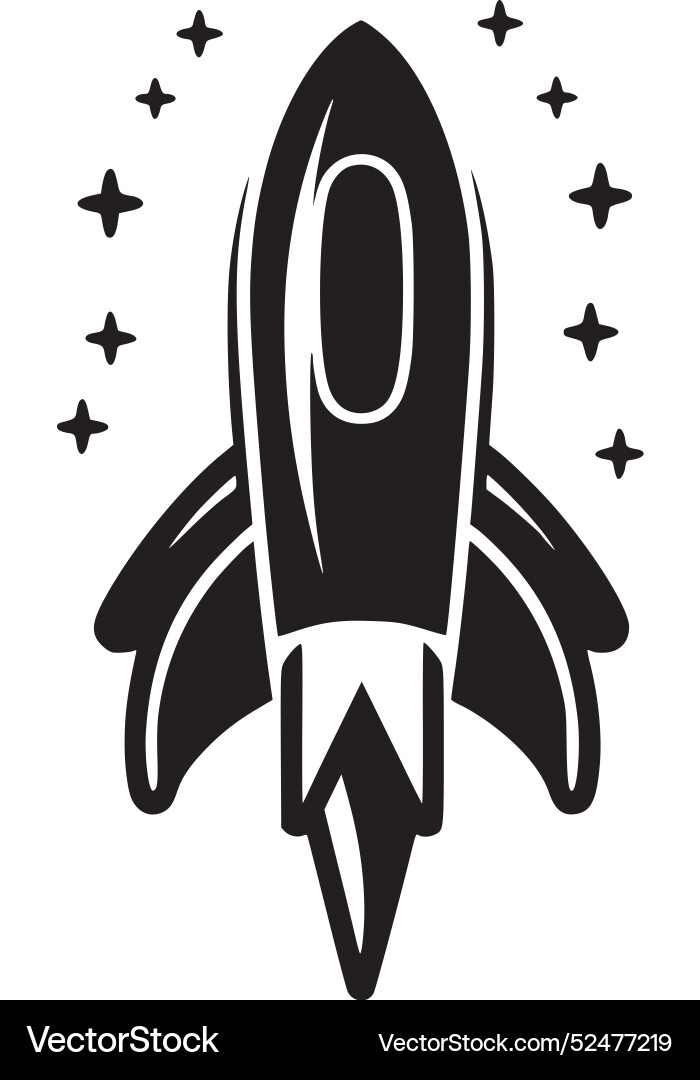 Rocket - minimalist and flat logo Royalty Free Vector Image