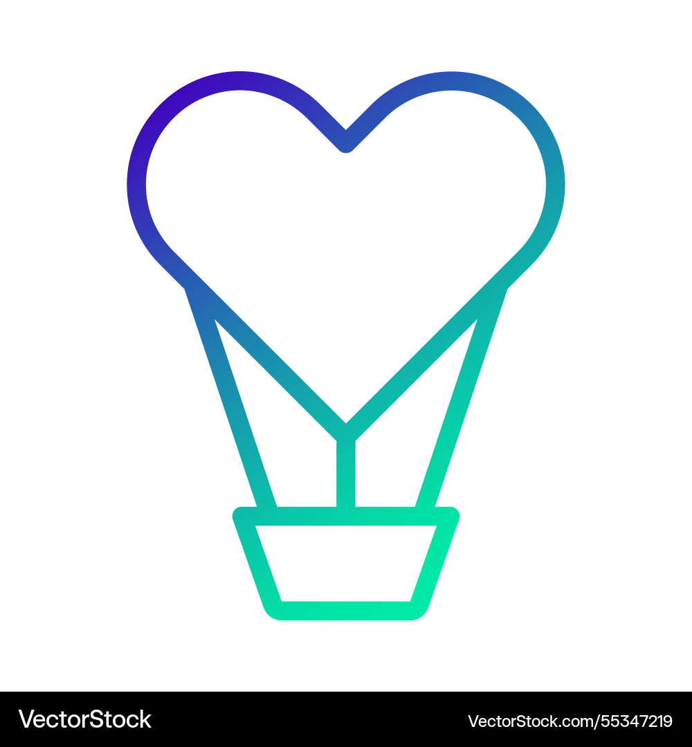 Romantic heart-shaped hot air balloon Royalty Free Vector