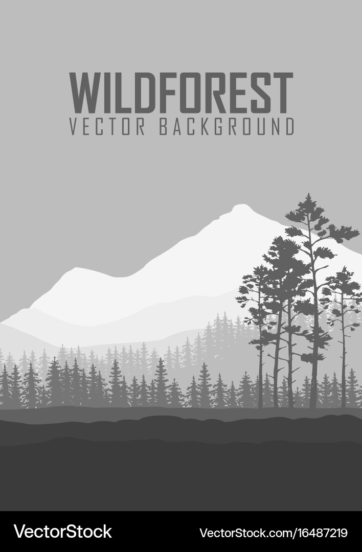 Wild coniferous forest flyer background pine tree Vector Image