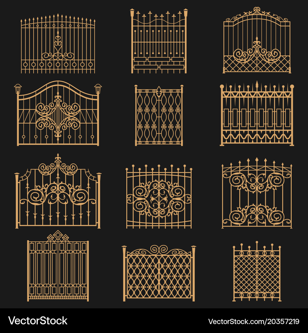 Wrought iron gate Royalty Free Vector Image - VectorStock