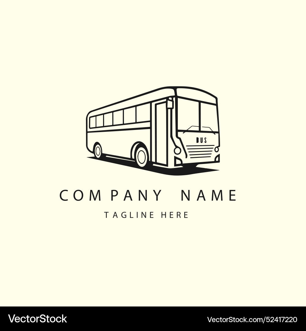 Bus line art logo design graphic symbol Royalty Free Vector