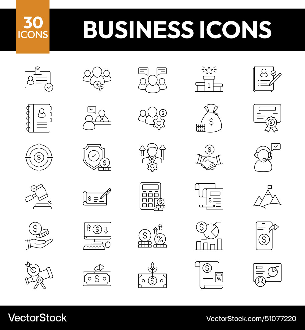 Business icons Royalty Free Vector Image - VectorStock