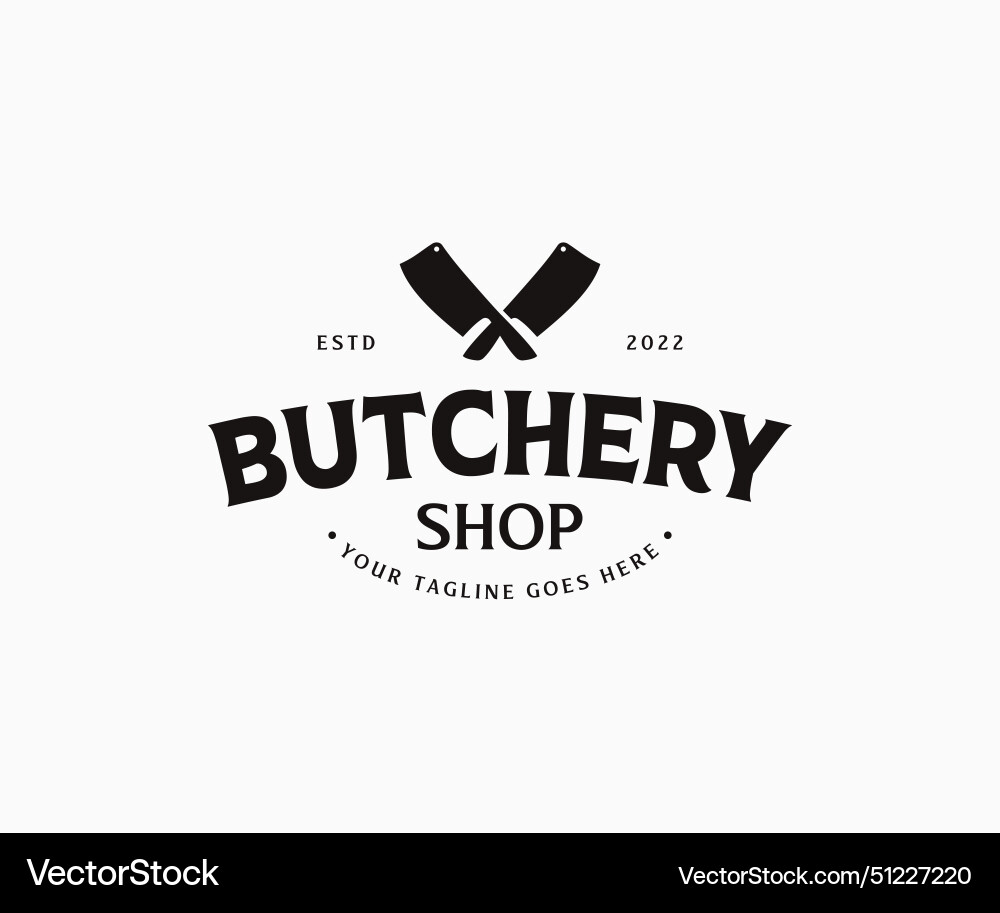 Butcher logo design template with cleaver Vector Image