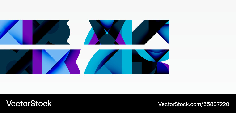 Circles semi circles squares and round triangles Vector Image