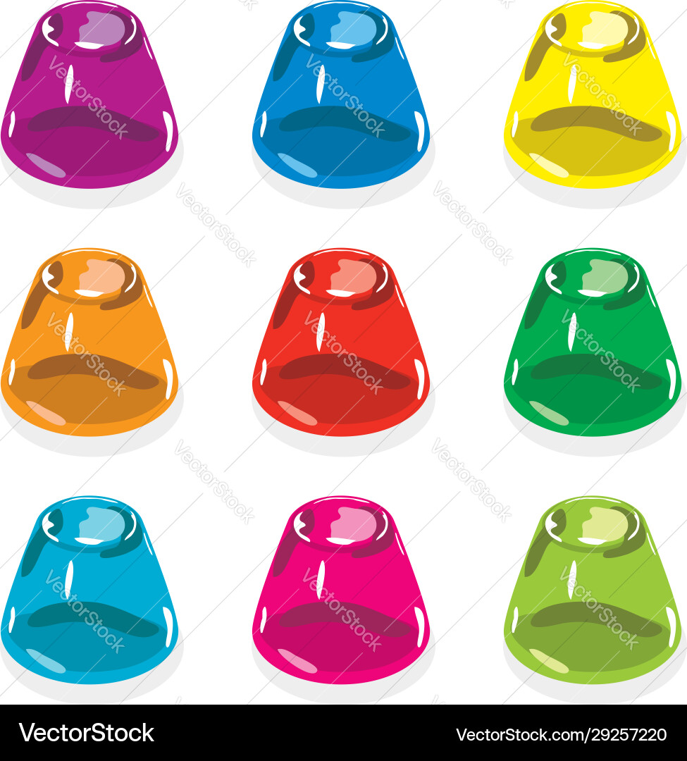 Colorful gelatin jelly assortment Royalty Free Vector Image