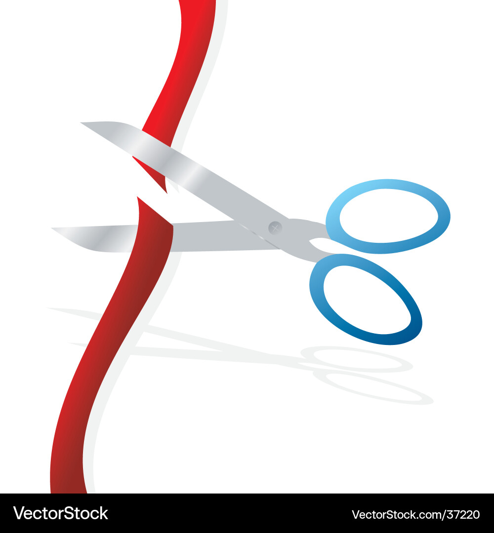 Cut ribbon Royalty Free Vector Image - VectorStock