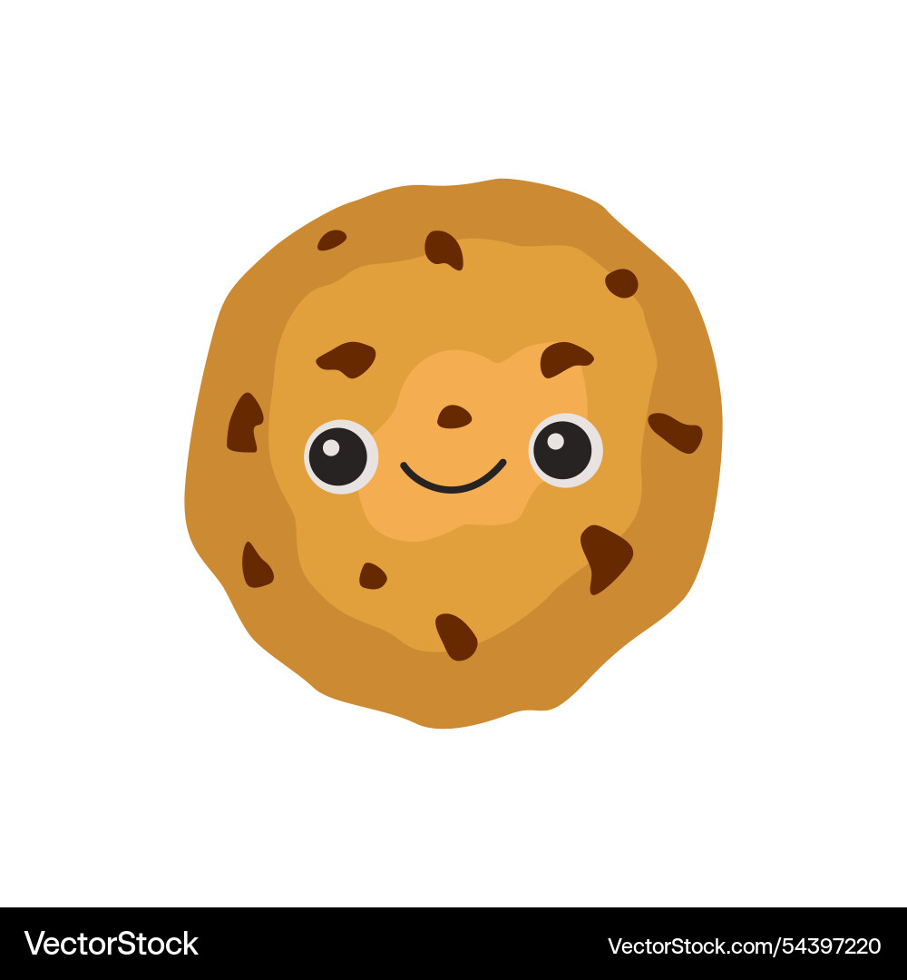 Cute cookie with smiling face Royalty Free Vector Image