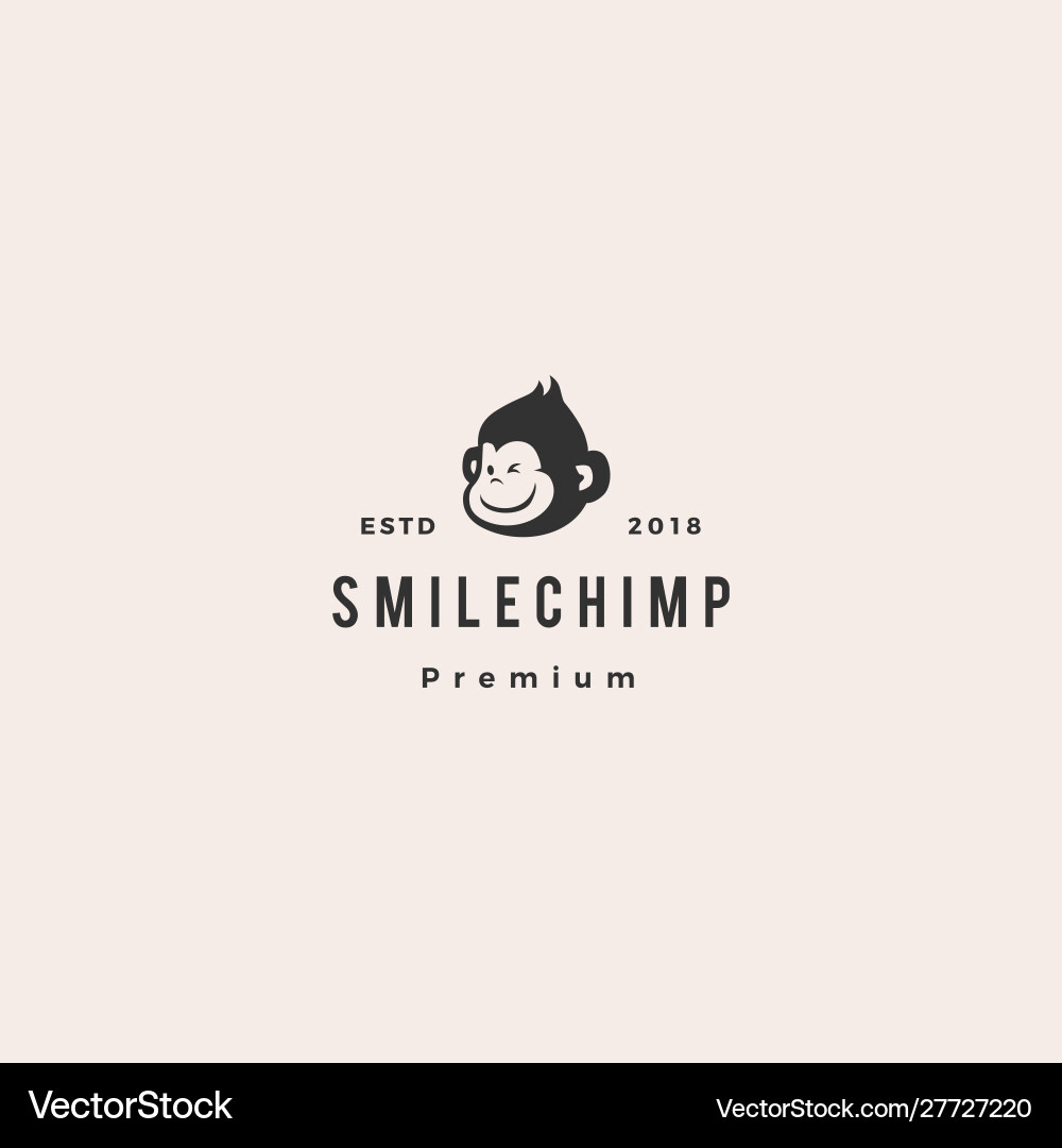 Cute Monkey Logo - Chimp Illustration Royalty Free Vector