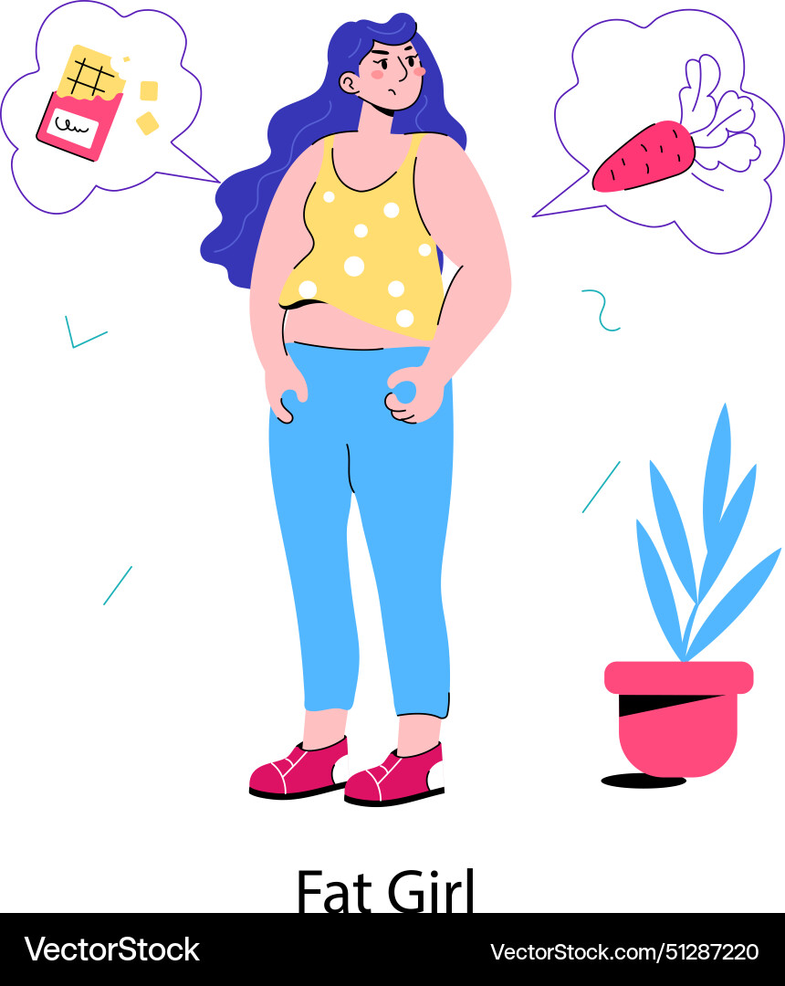 Fat Girl Royalty Free Vector Image Vectorstock