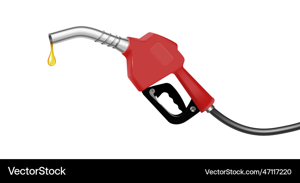 Fuel gas handle pump nozzle realistic object Vector Image