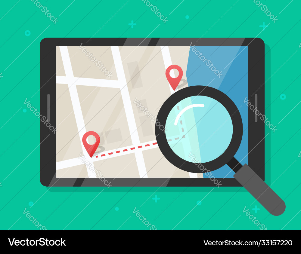 Searching road map location Royalty Free Vector Image