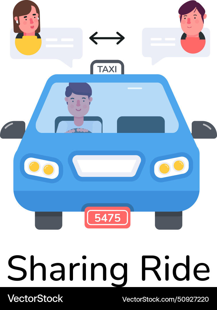 Sharing ride Royalty Free Vector Image - VectorStock