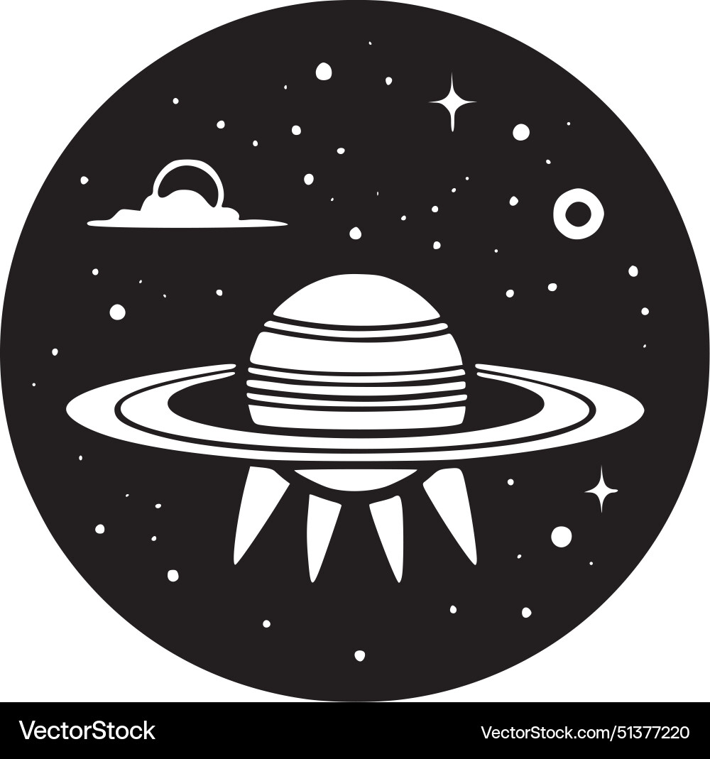Space - minimalist and flat logo Royalty Free Vector Image