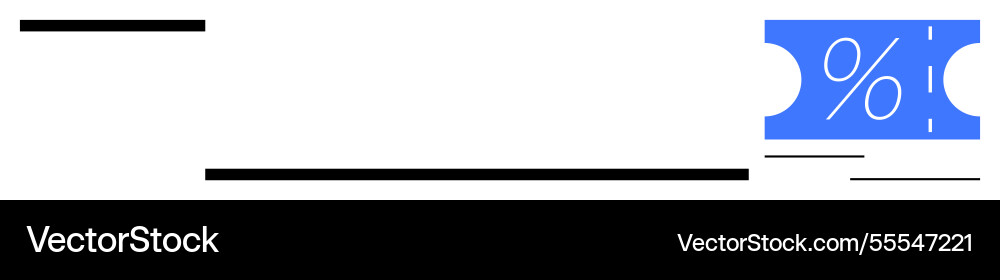 Blue discount coupon with percentage symbol Vector Image