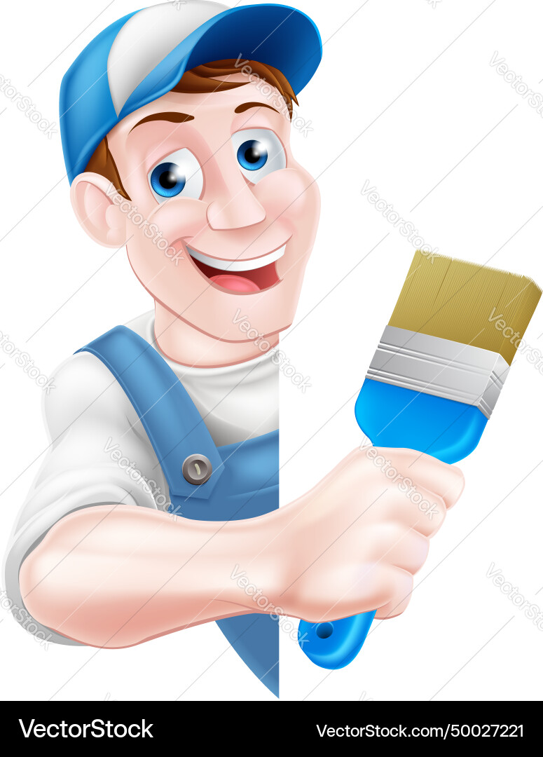 Cartoon painter decorator Royalty Free Vector Image
