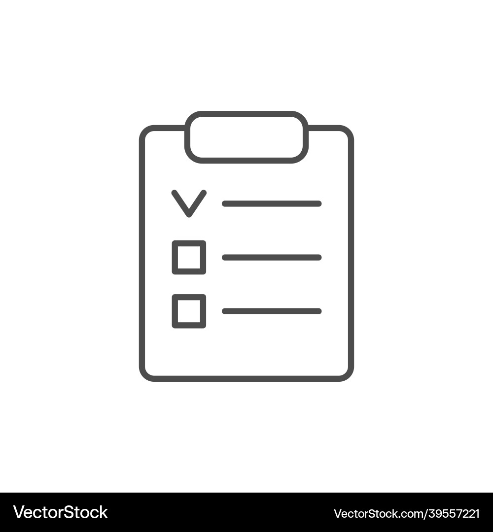Checklist or clipboard line outline icon Vector Image