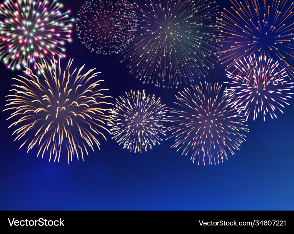Colorful Fireworks Background Royalty Free Vector Image