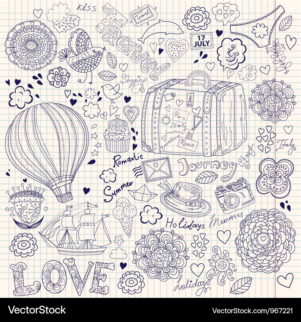 Decorative doodle background Royalty Free Vector Image