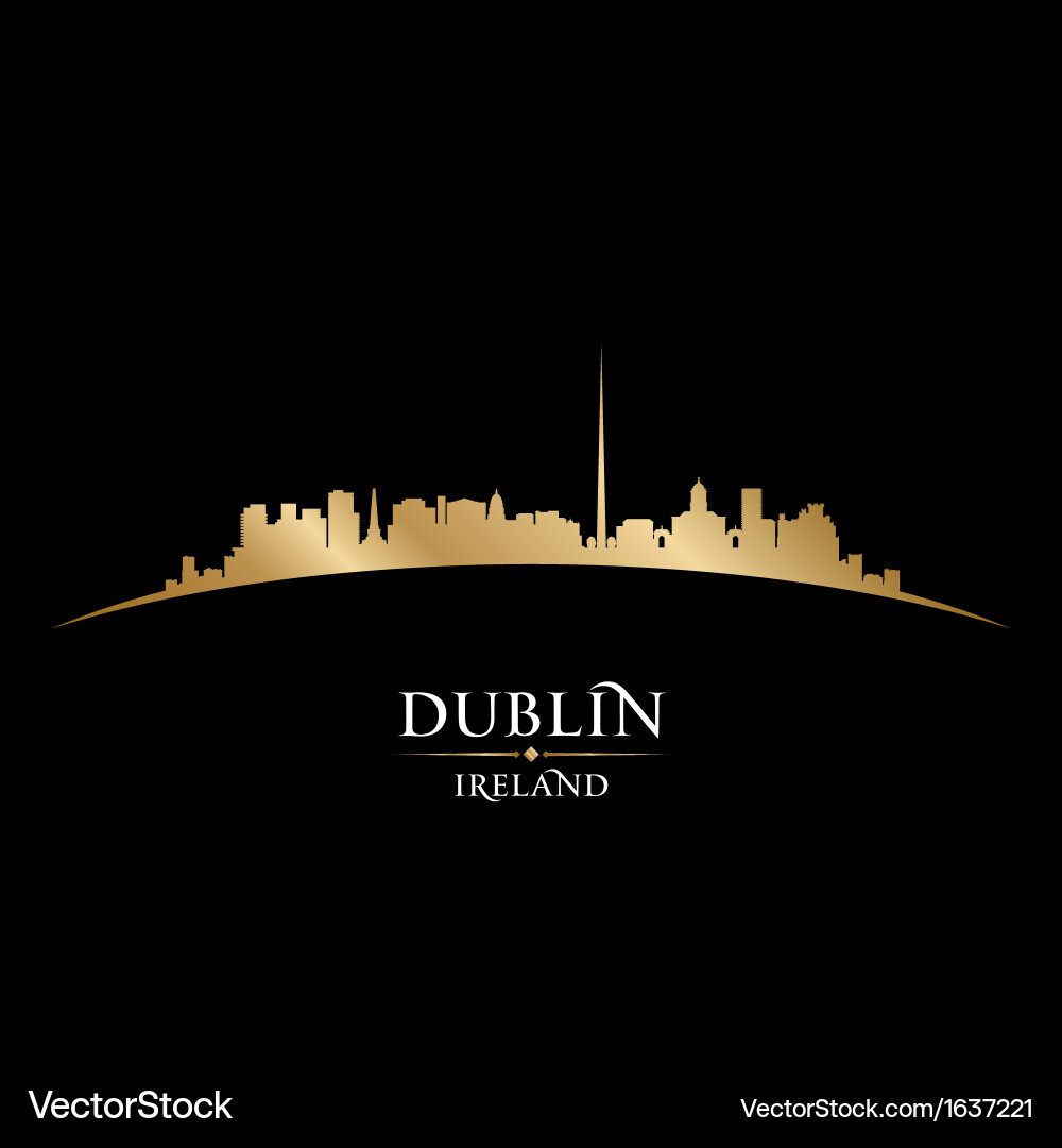 Dublin ireland city skyline silhouette Royalty Free Vector
