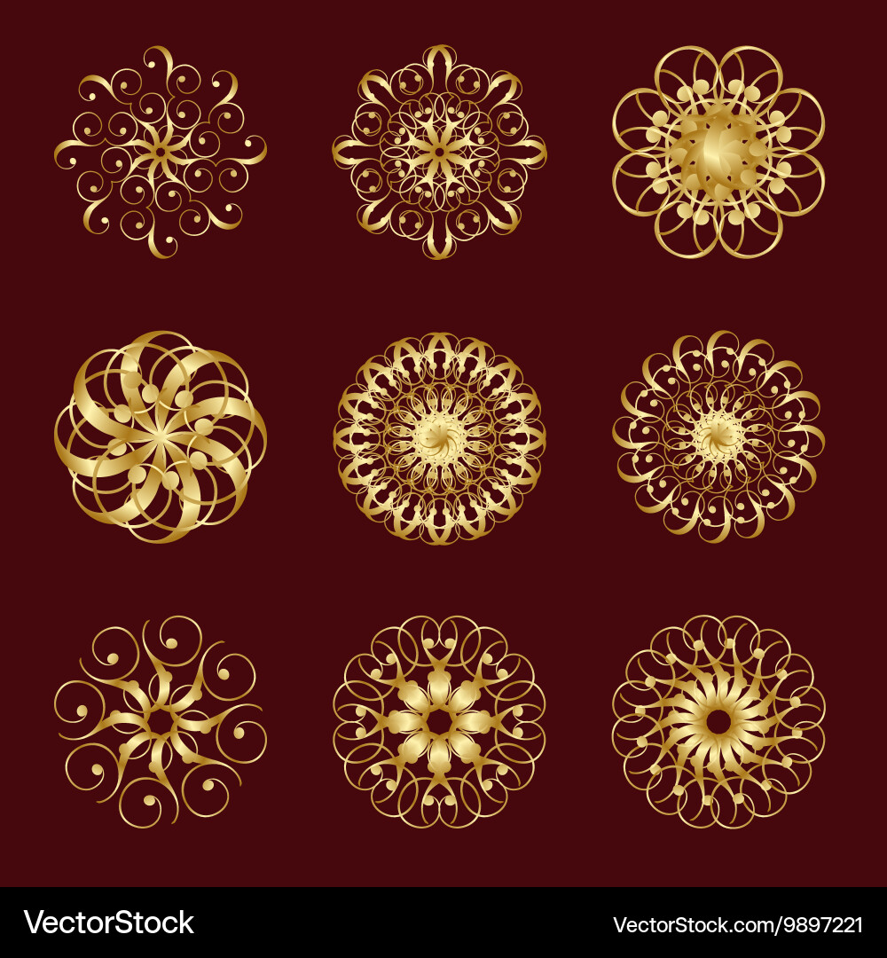 Gold elements Royalty Free Vector Image - VectorStock