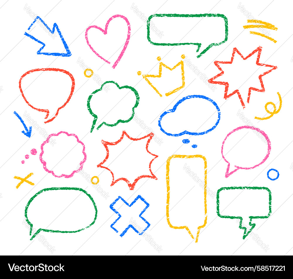 Hand-Drawn Speech Bubbles - Playful Style Vector Image