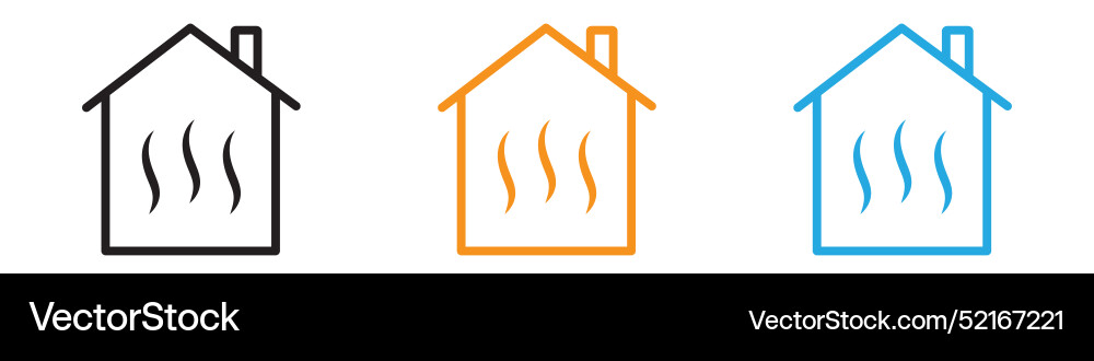 House heating icon logo set collection for web Vector Image
