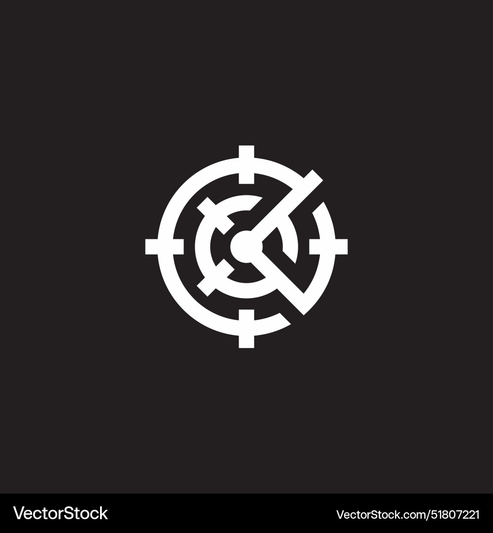 Letter k time watch round logo Royalty Free Vector Image