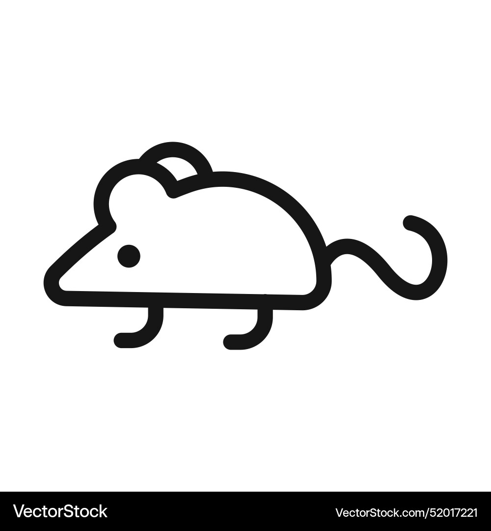 Mouse animal icon black line art Royalty Free Vector Image