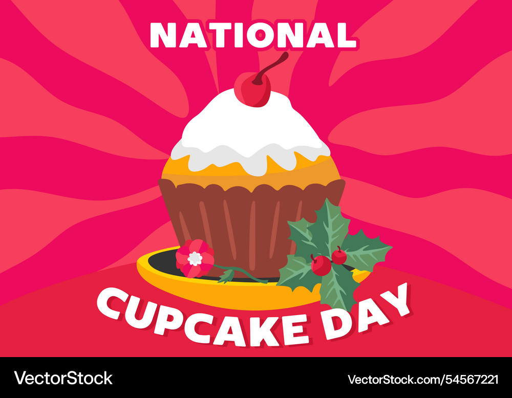 National cupcake day with delicious cupcakes Vector Image