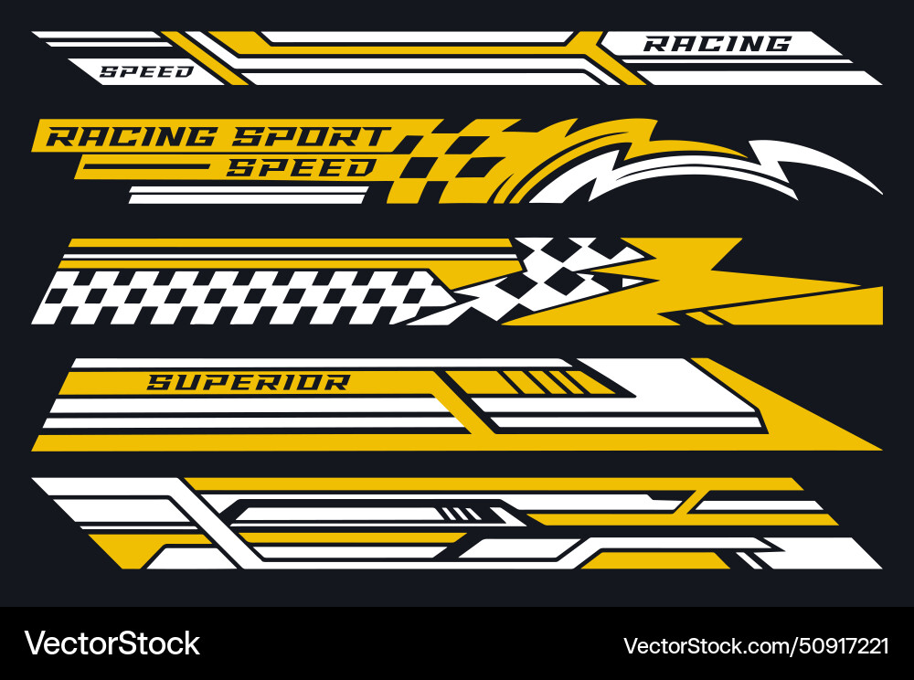 Racing sport colorful set labels Royalty Free Vector Image
