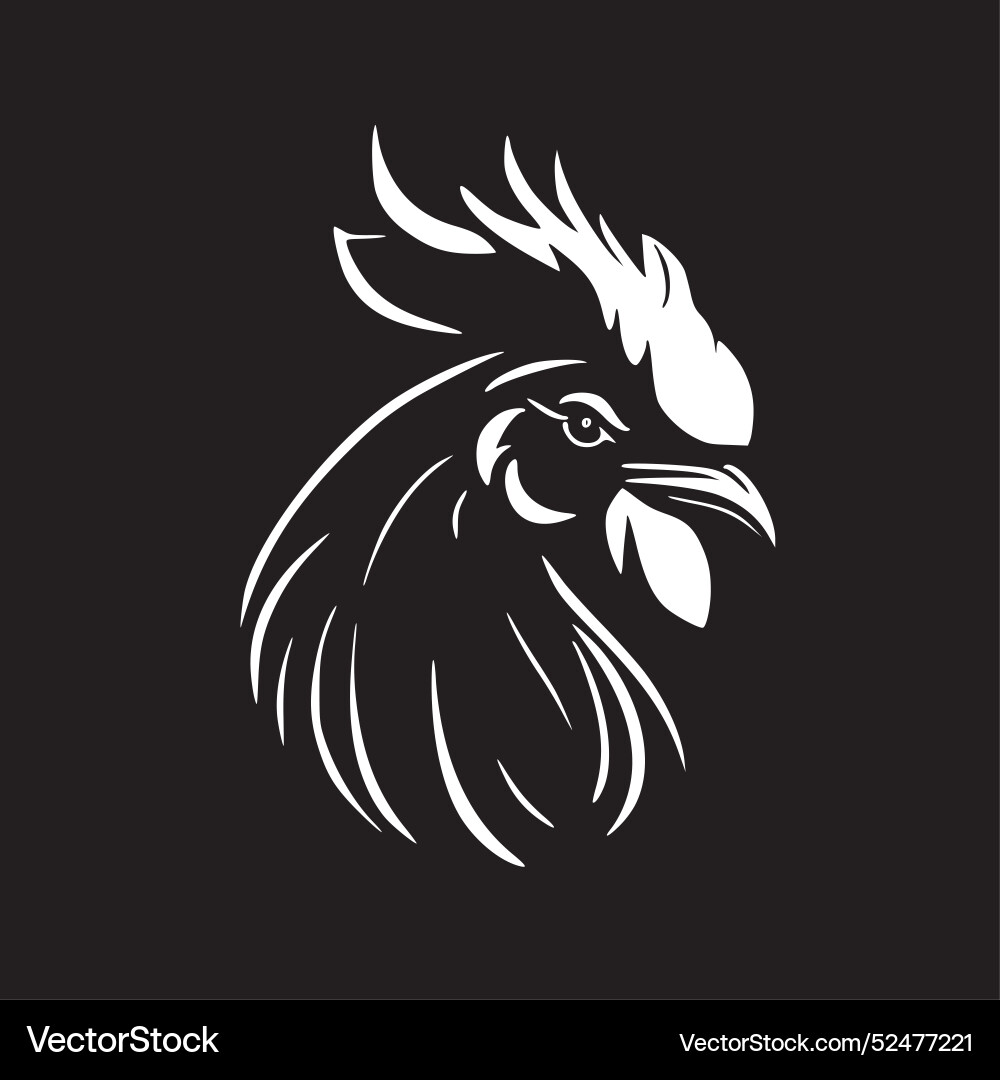 Rooster - black and white isolated icon Royalty Free Vector