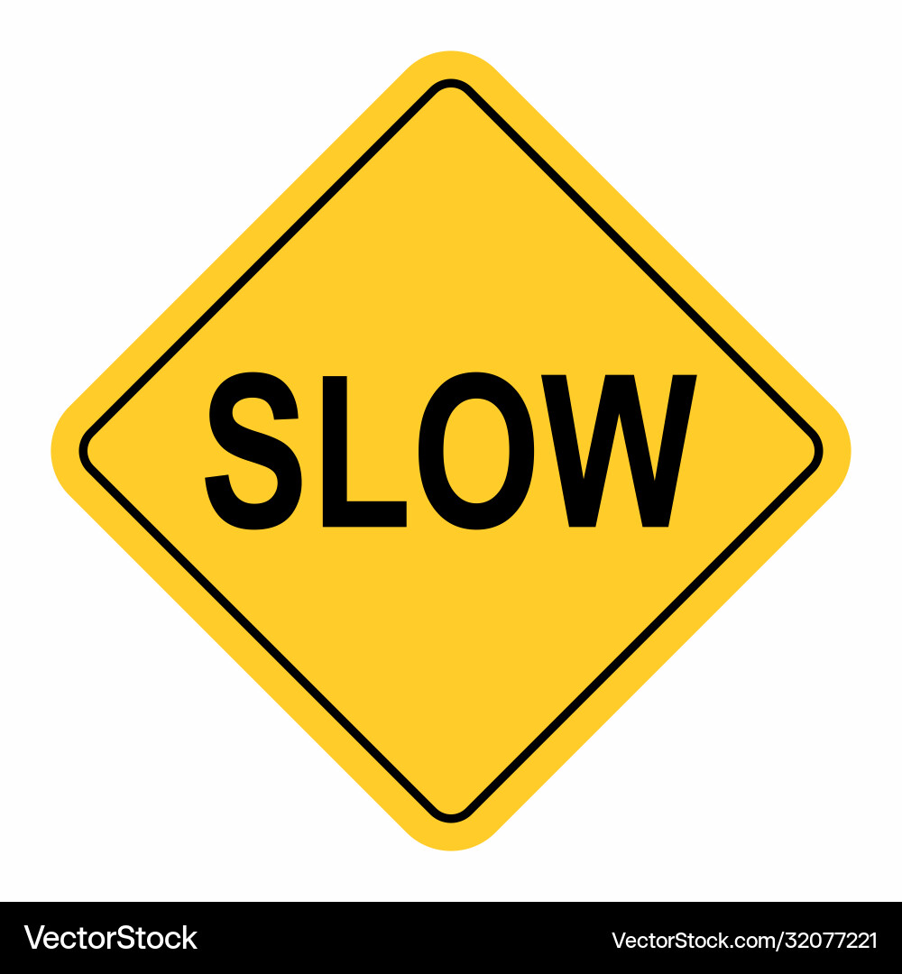 Slow Traffic Sign Isolated Royalty Free Vector Image
