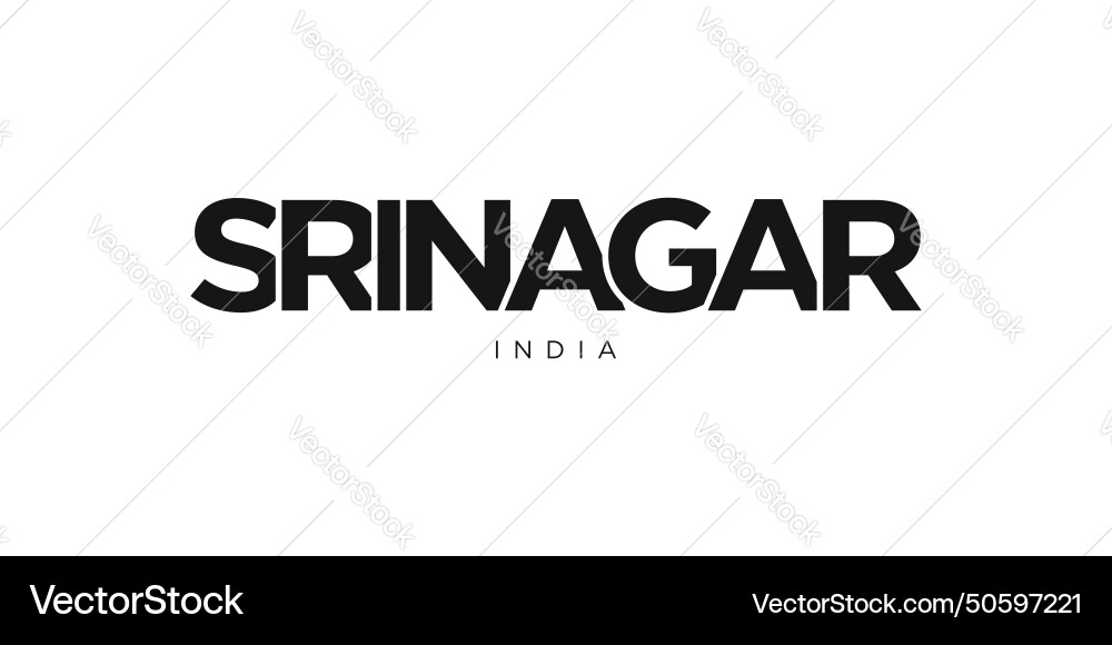 Srinagar in the india emblem design features Vector Image