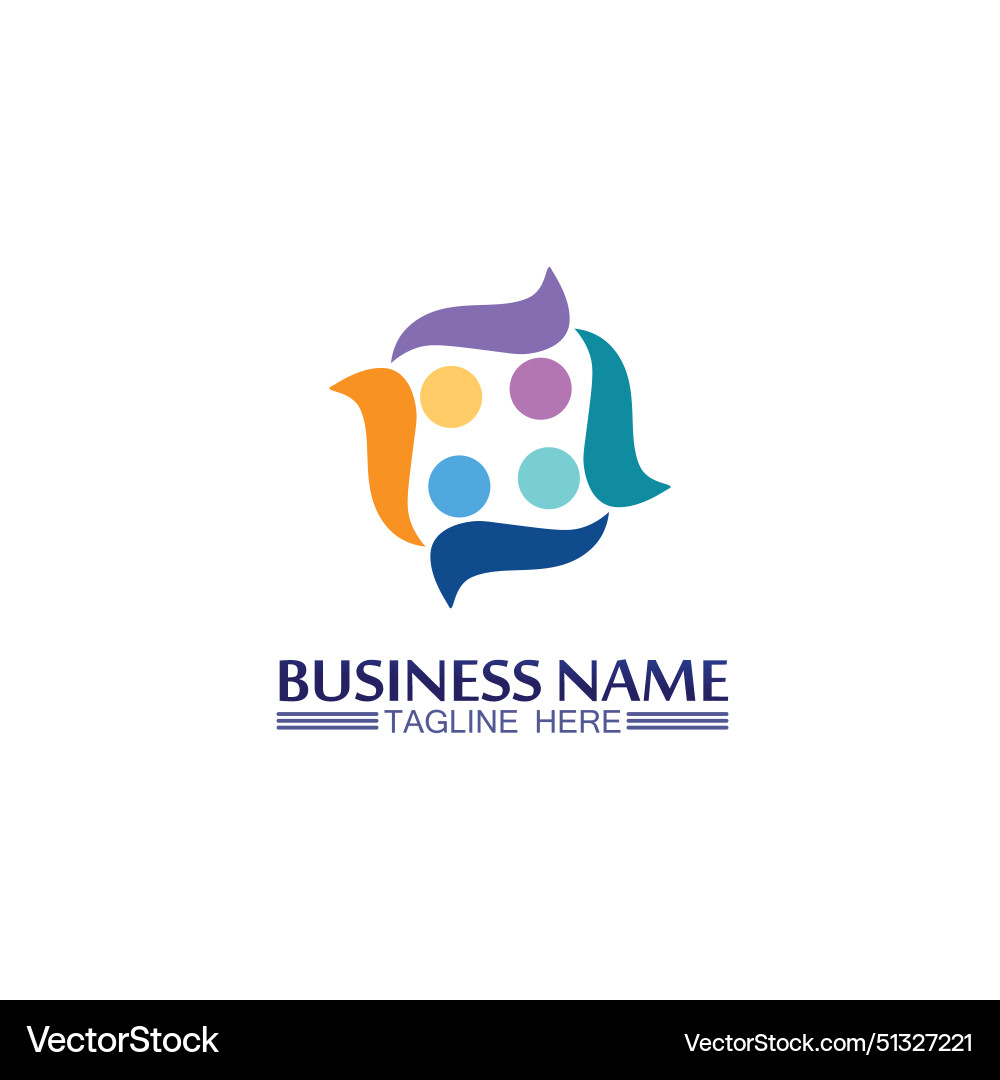 Succes logo team work brand and business Vector Image