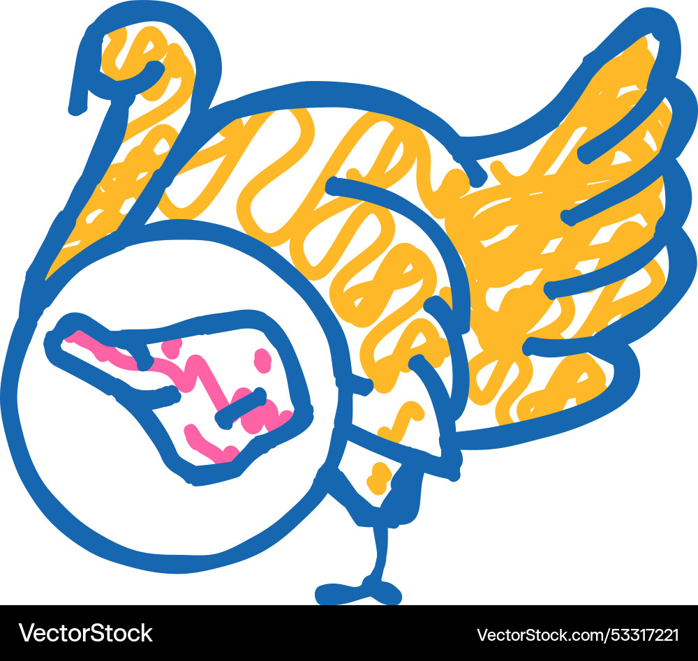 Turkey meat icon doodle Royalty Free Vector Image